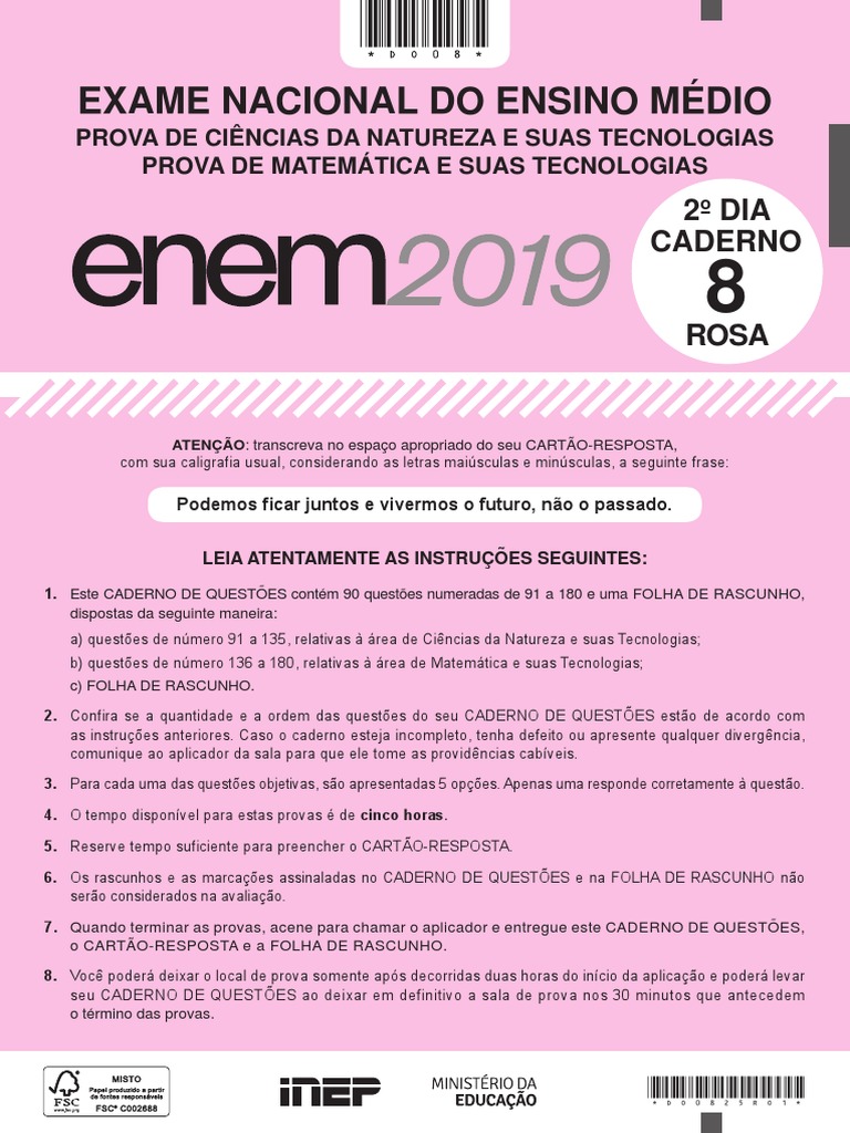 Caderno de Questoes 2 Dia Caderno 8 Rosa Aplicacao Regular | PDF | Vírus | Petróleo