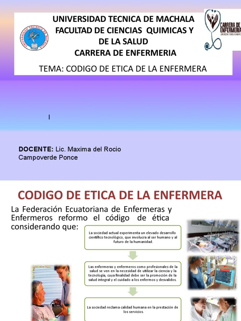 Codigo de Etica de Enfermeria Exponer | PDF | Enfermería | Moralidad
