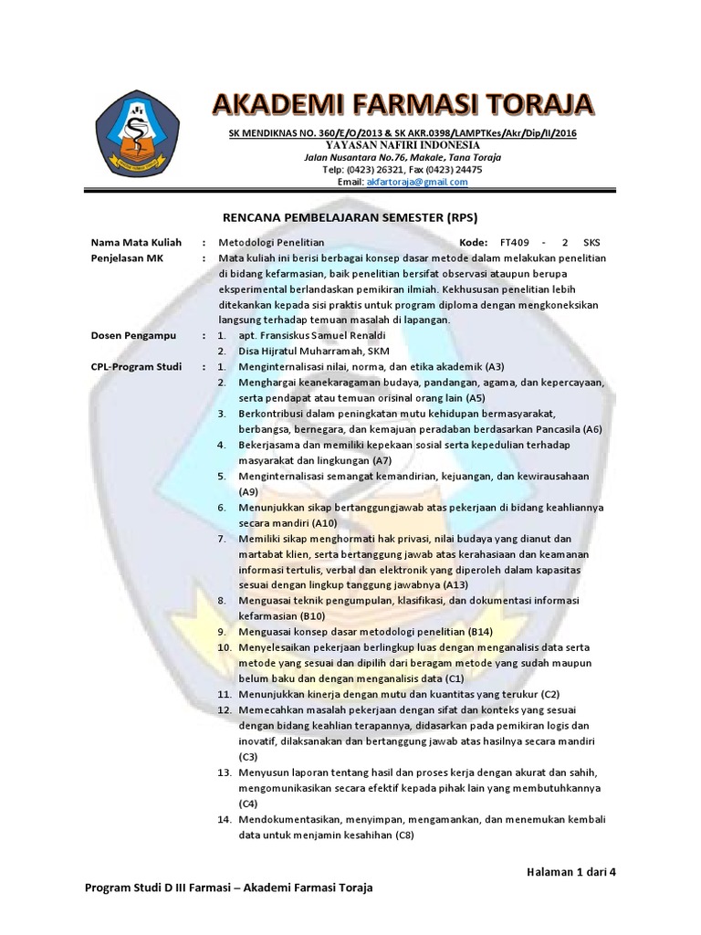 (FT409) Metodologi Penelitian | PDF