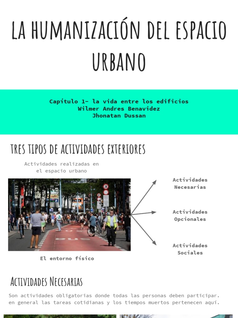 La Humanización Del Espacio Urbano | PDF | La naturaleza humana | Sicología