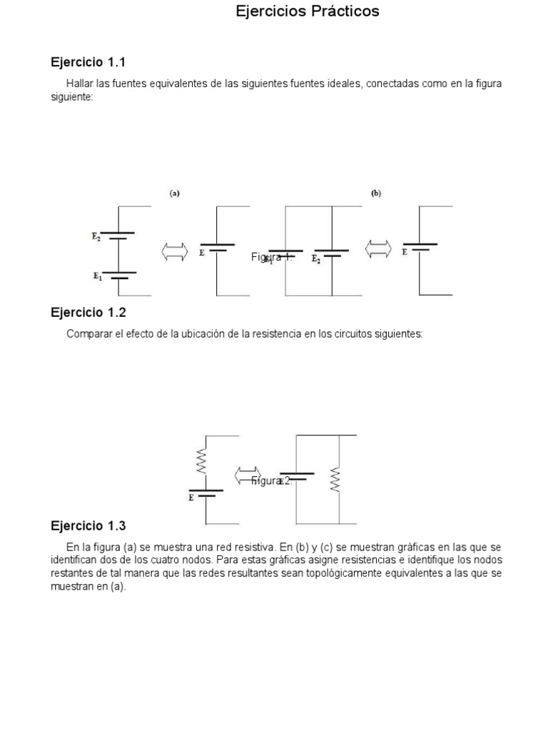 Ejercicios DC | PDF | Resistencia Eléctrica y Conductancia | voltaje