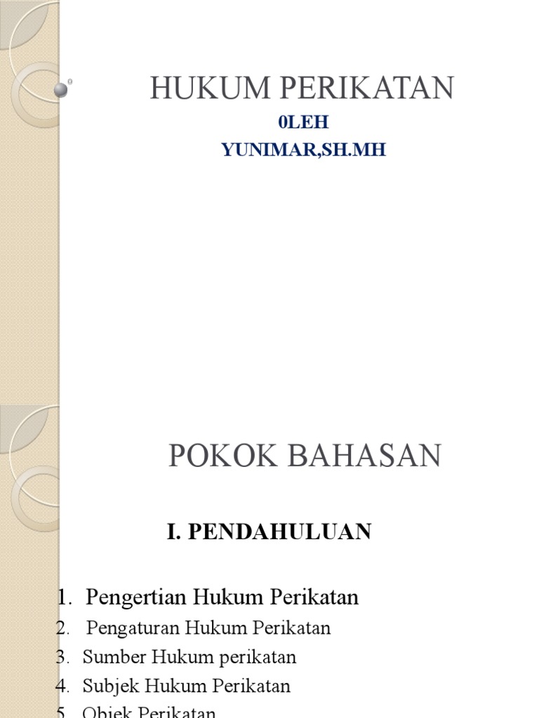 Hukum Perikatan | PDF