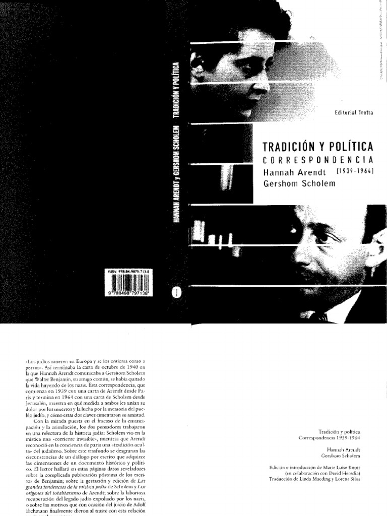 ARENDT SCHOLEM Tradicion y Politica Conrrespond - Compressed | PDF