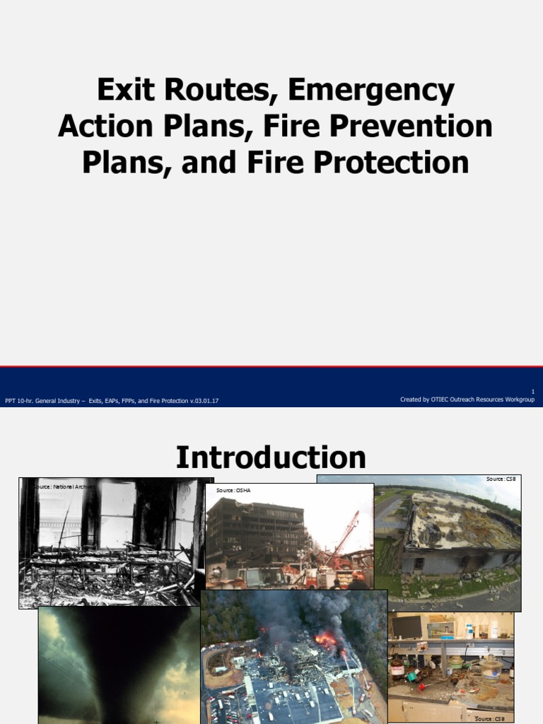 Exit Routes, Emergency Action Plans, Fire Prevention Plans, and Fire ...