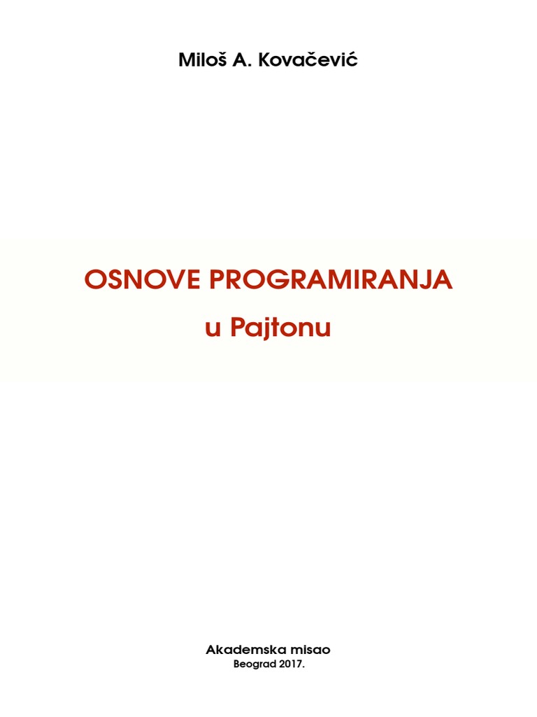 Osnove Programiranja U Pajtonu | PDF