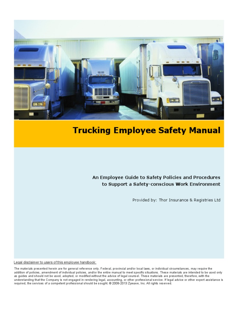 Trucking Employee Safety Manual | Download Free PDF | Occupational ...
