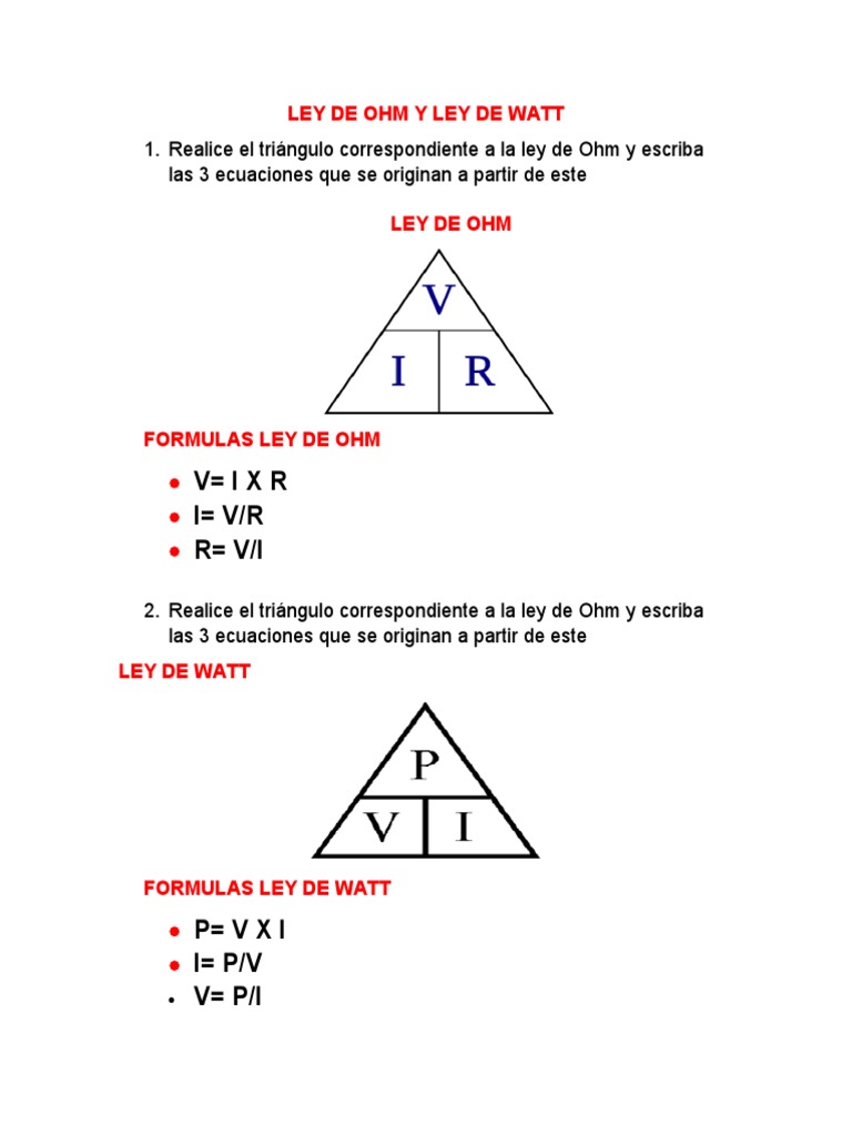 Ley de Ohm y Ley de Watt | PDF
