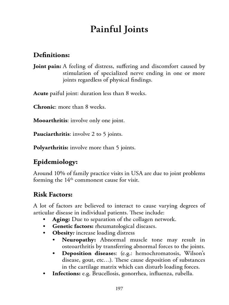 7 - Painful Joints | PDF | Arthritis | Osteoarthritis