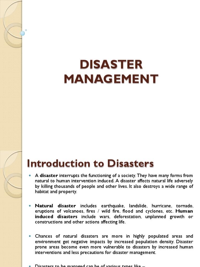 DISASTER MANAGEMENT | Flood | Landslide