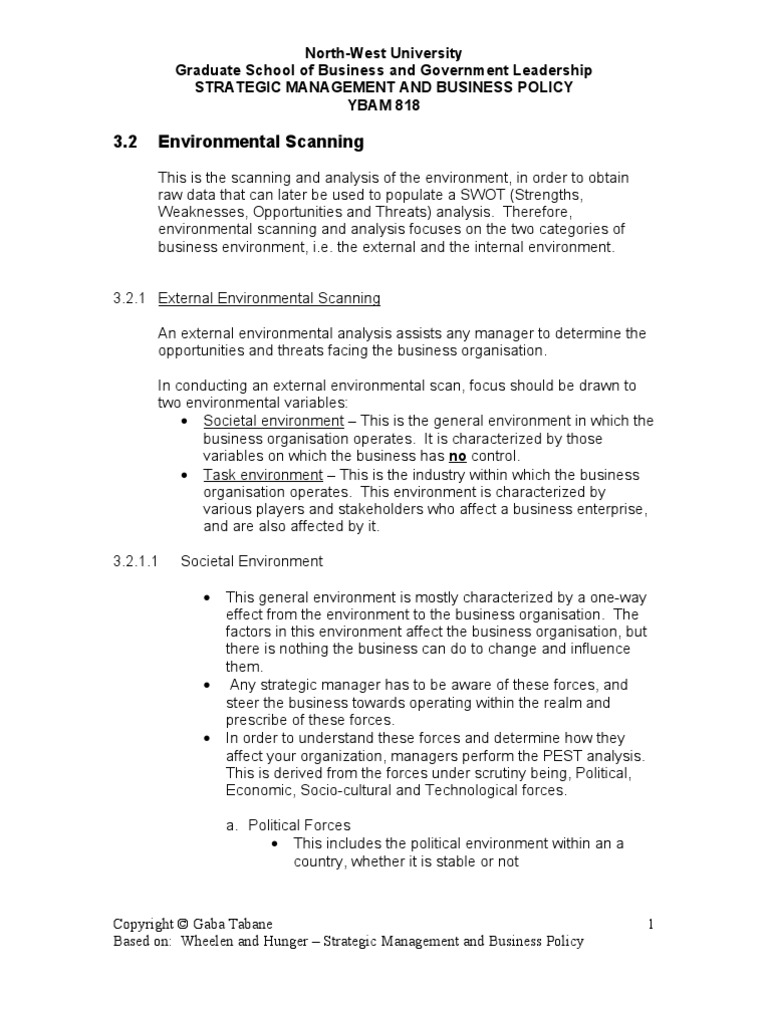 3.2 Environmental Scanning | Download Free PDF | Strategic Management ...