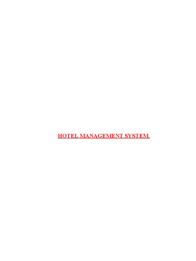 Hotel Management System | PDF | Class (Computer Programming) | Enterprise Java Beans