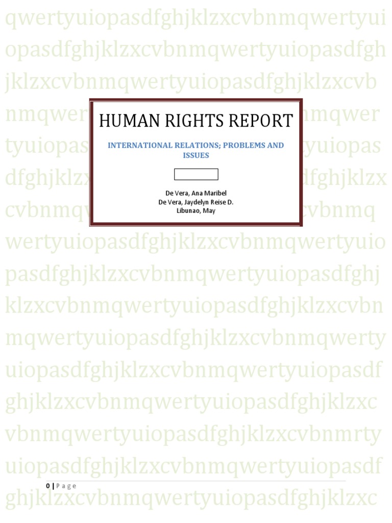 Human Rights Group Report | PDF | Human Rights | Racial Segregation