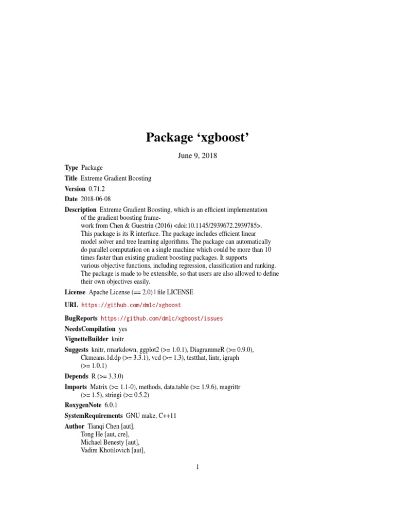 Xgboost Package | PDF | Statistical Classification | Cross Validation (Statistics)