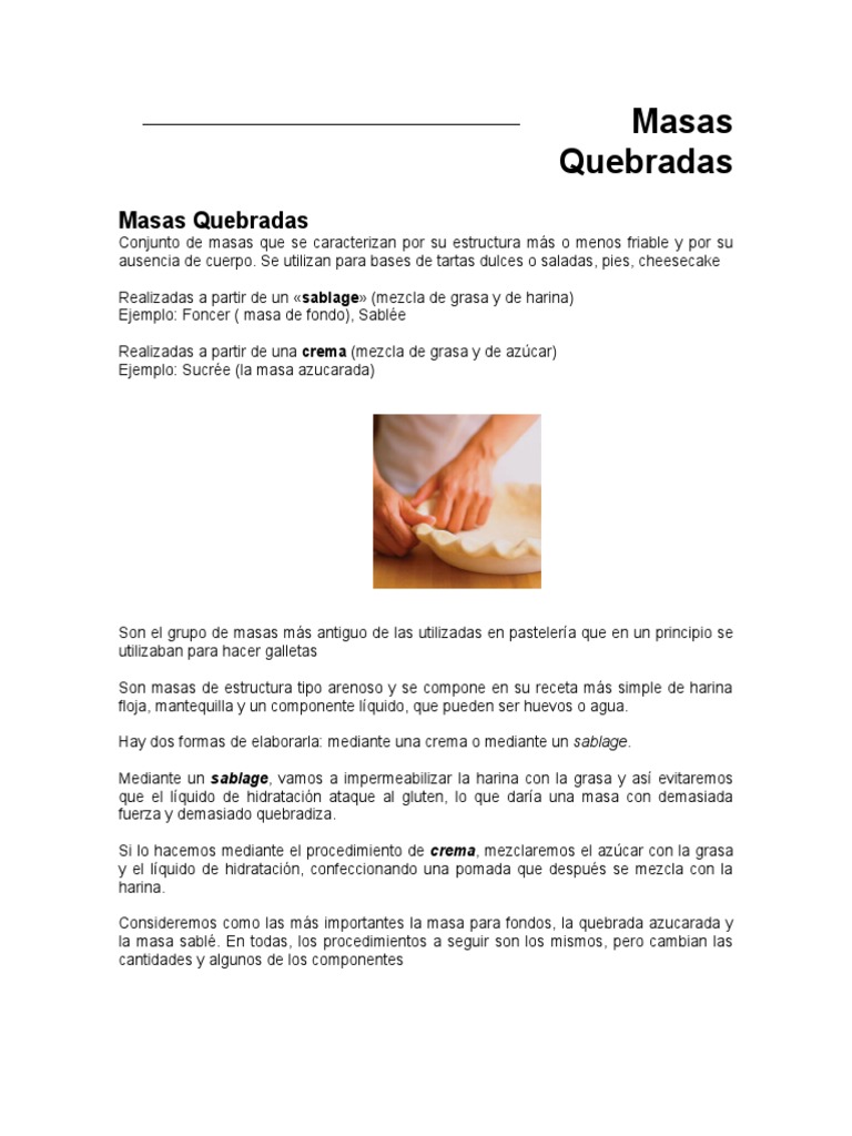 Masas Quebradas | PDF | Galleta | Alimentos