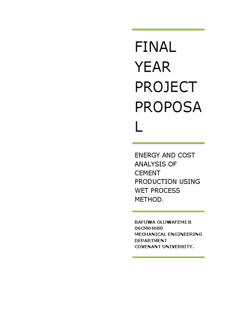 FINAL YEAR PROJECT PROPOSAL