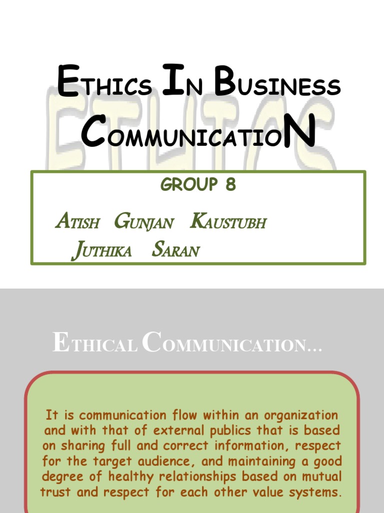 Ethics in Business Communication | PDF | Communication | Advertising