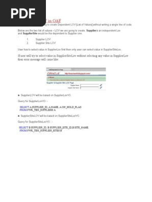Oracle Apps Quick Reference Dependant Lov In Oaf Page