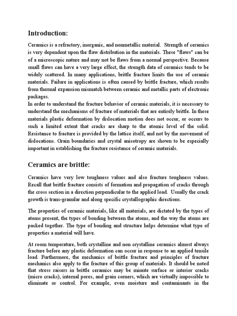 Why Ceramics Are Brittle | PDF | Fracture | Ceramics