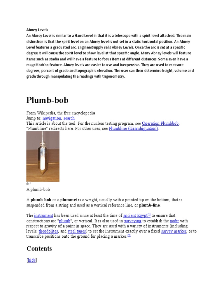 Abney Levels | PDF | Equipment | Tools