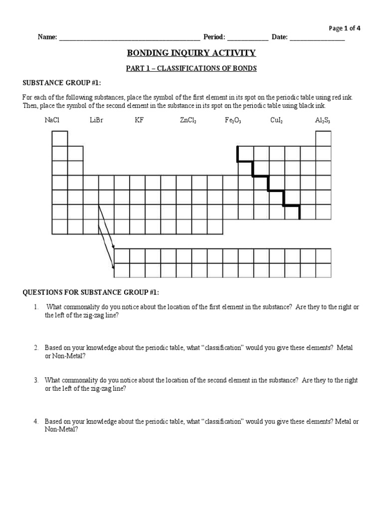 Bonding Inquiry Activity Guide | PDF | Technology & Engineering