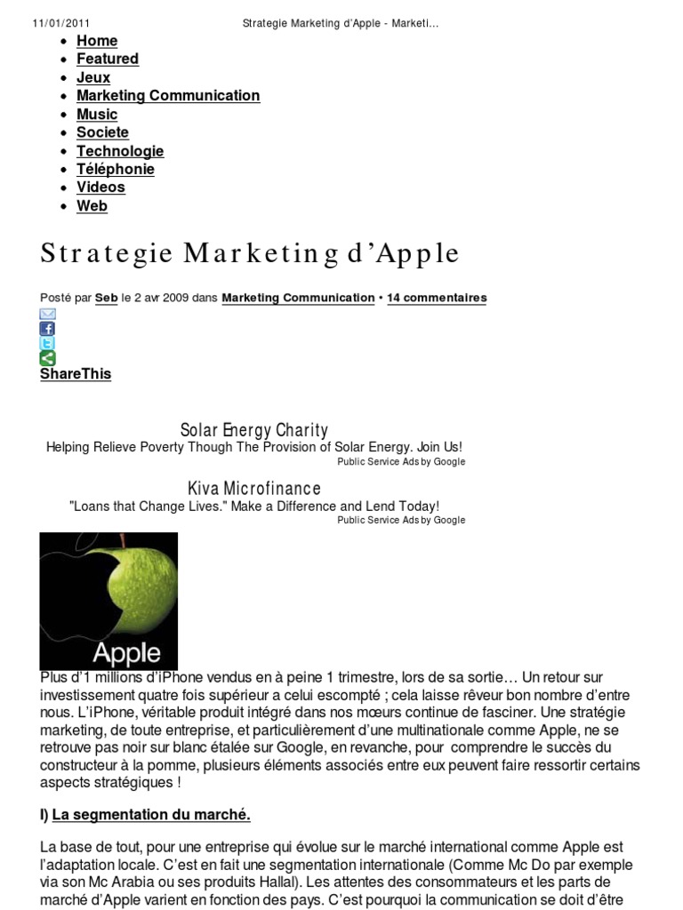 Strategie Marketing D'apple - Marketing 2 | Apple Inc. | iPhone