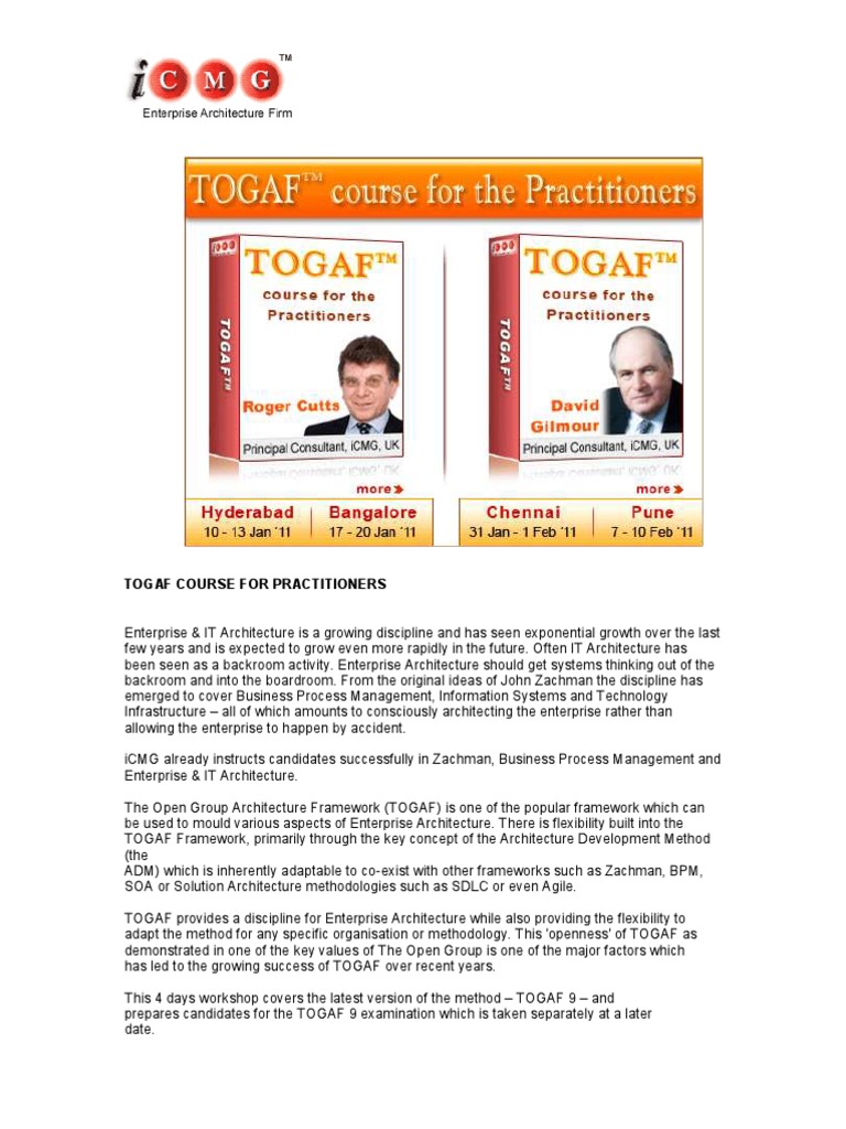 Togaf Course For Practitioners | PDF | Enterprise Architecture ...