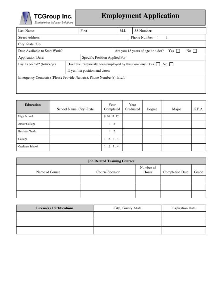 Employment Application Form Template | PDF | Microsoft Windows | Employment