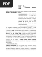 Modelo de Escrito Por Denuncia Penal Por El Delito de Estafa y Otros en Sede Fiscal | PDF ...