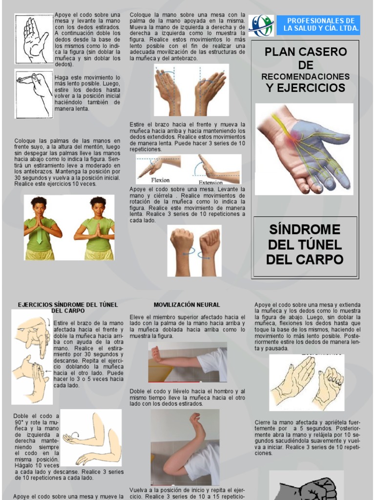 Plan Casero de Síndrome de Túnel Del Carpo | PDF | Mano | Codo