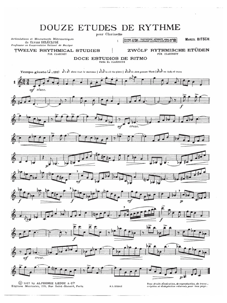 Bitsch, Marcel - Douze Etudes de Rythme | PDF