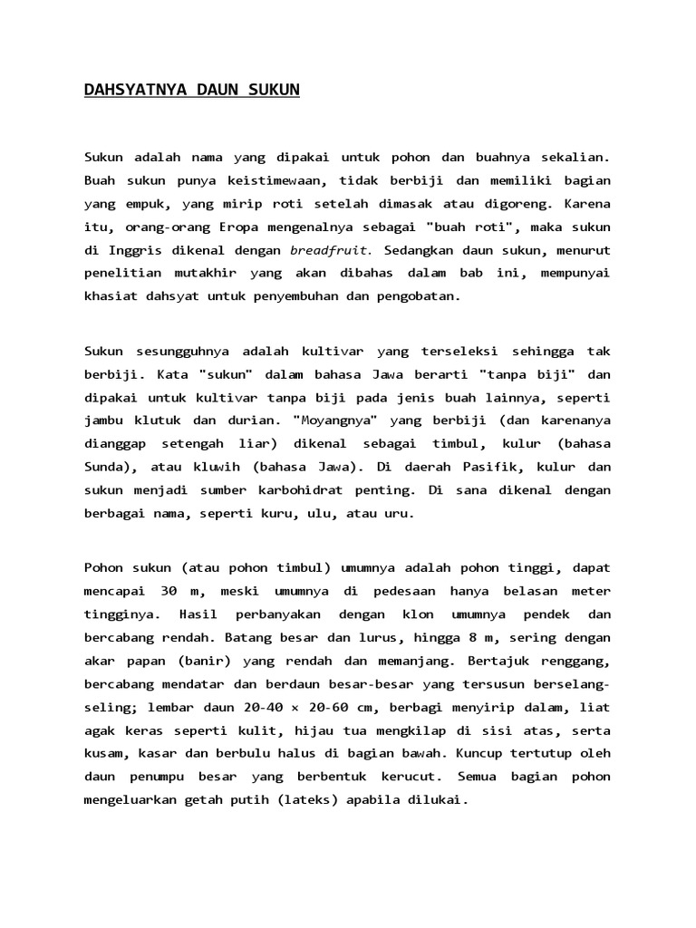 Dahsyatnya Daun Sukun | PDF | Griya & Taman | Kesehatan Holistik