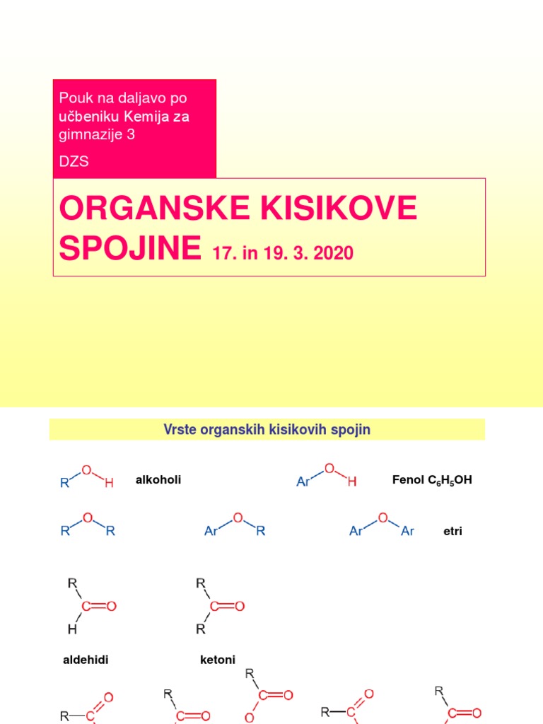 Organske-Kisikove-Spojine 17 19 Marec | PDF