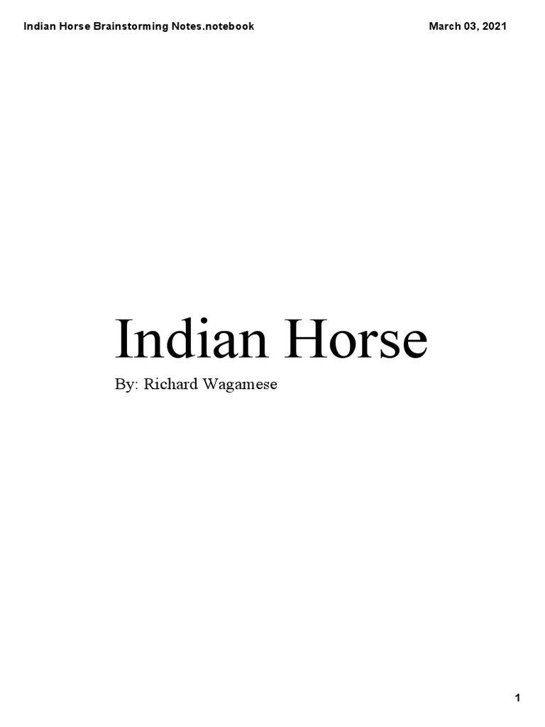 Indian Horse Character and Theme Analysis | PDF