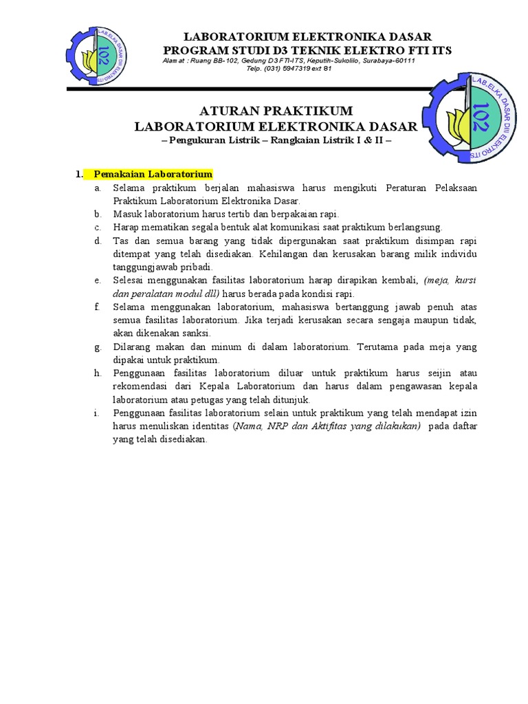 Peraturan LAB ELDAS | PDF | Sains & Matematika | Komputer