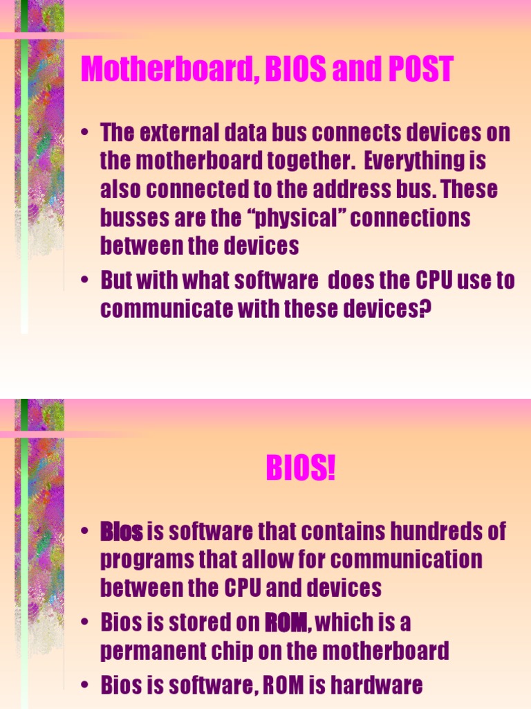Motherboard, BIOS and POST | Download Free PDF | Bios | Read Only Memory