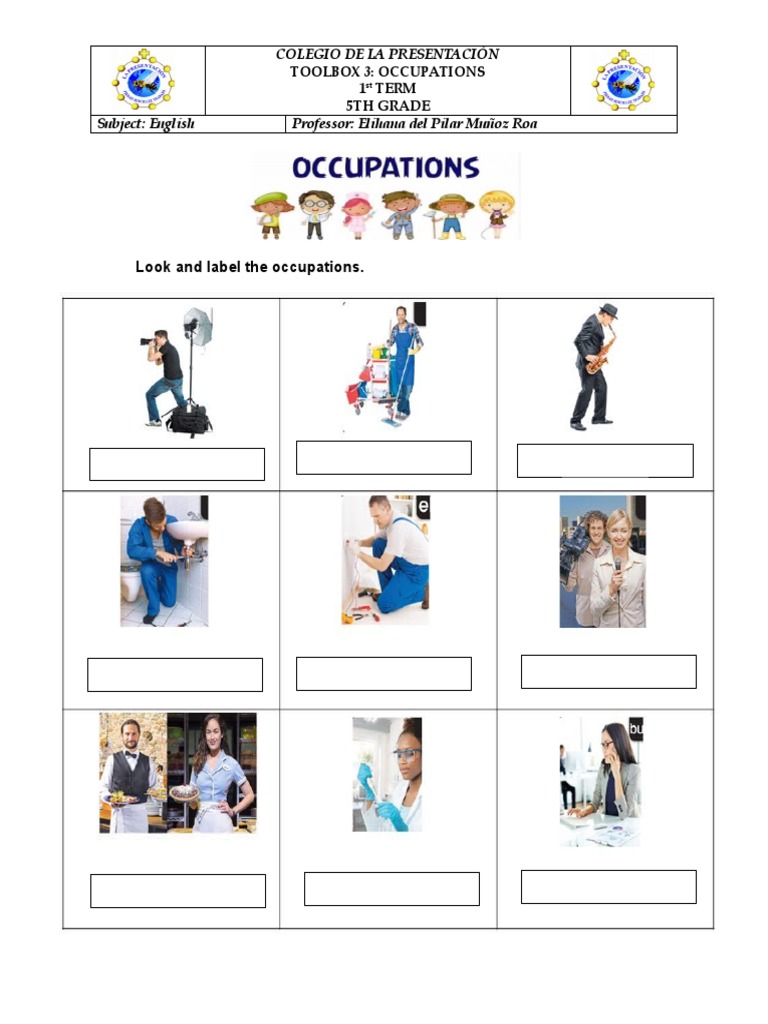 Occupations Worksheet | PDF