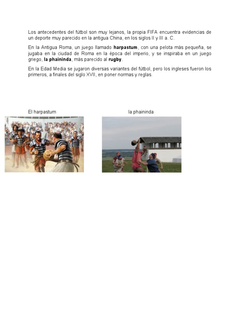 Los Antecedentes Del Fútbol Son Muy Lejanos | PDF | Ciencias sociales ...