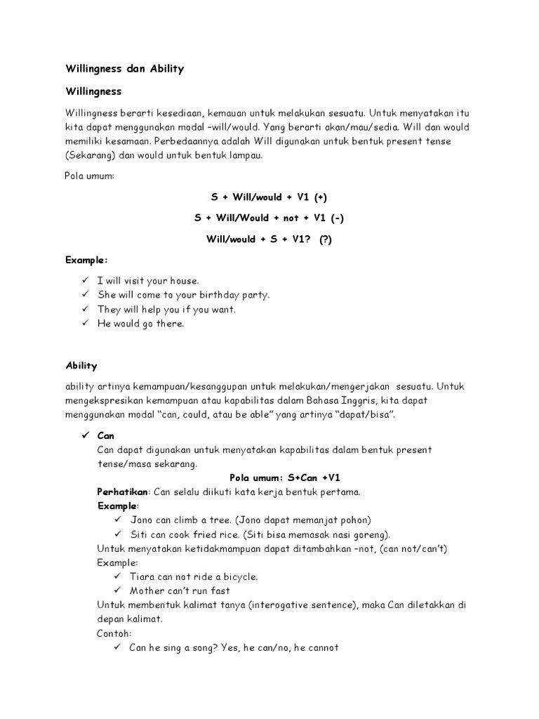 Modals (Willingness & Ability) | PDF Modals (Willingness & Ability) | PDF
