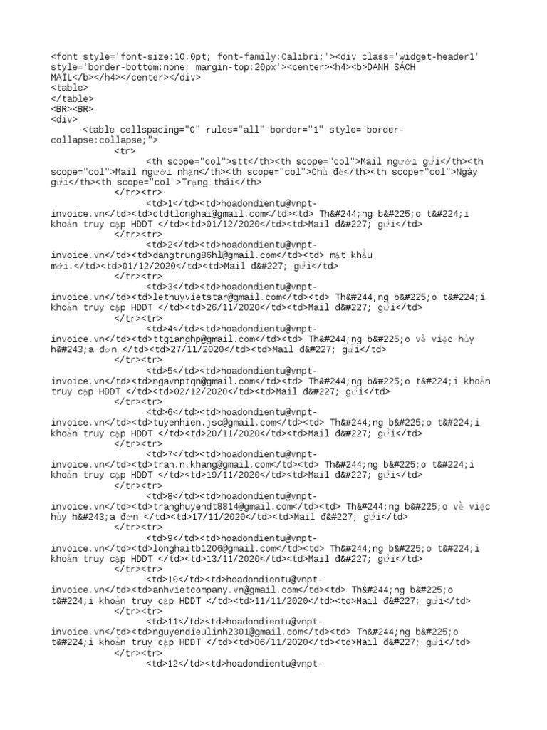 Mail Export Excel | PDF
