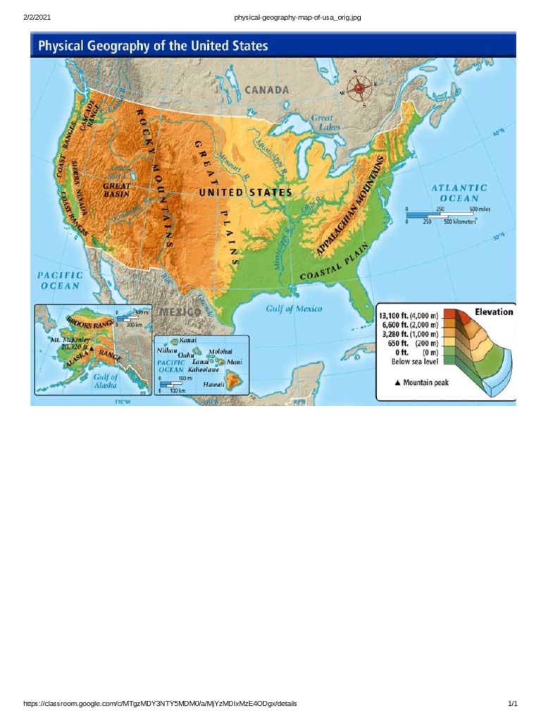 Physical Geography Map of Usa Orig - JPG | PDF | Computers