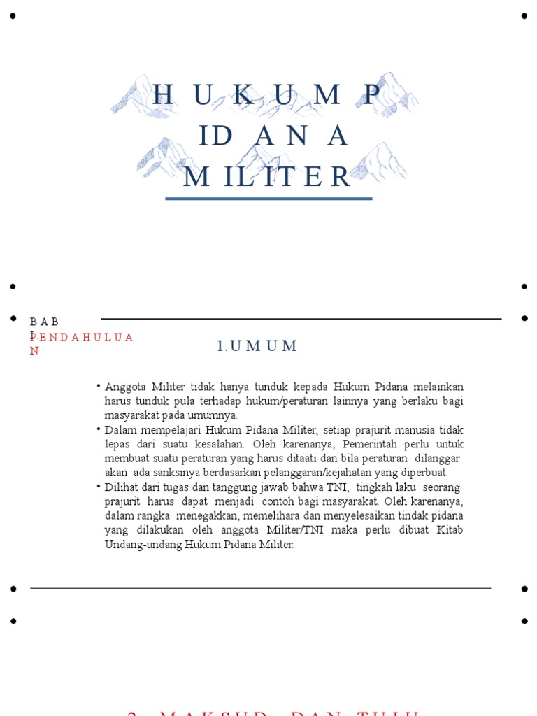 Hukum Pidana Militer: Panduan dan Tindakannya | PDF