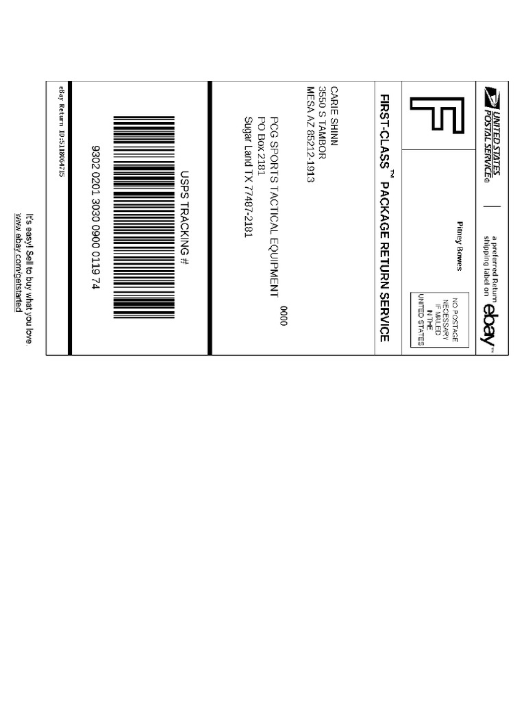 eBay Packing Slip for Return Process | PDF