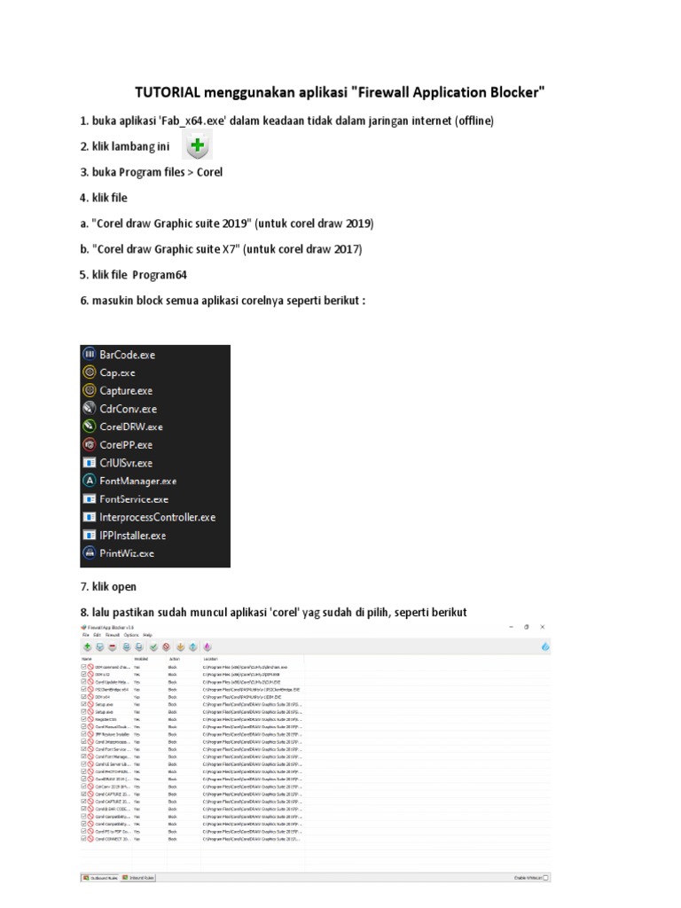 TUTORIAL Aplikasi Firewall Application Blocker (Fabs) Untuk Corel Draw ...