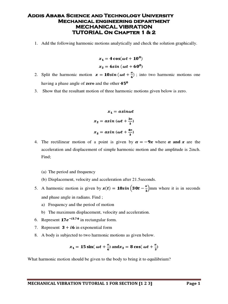 Tutorial 1 & 2 - AASTU | PDF | Technology & Engineering