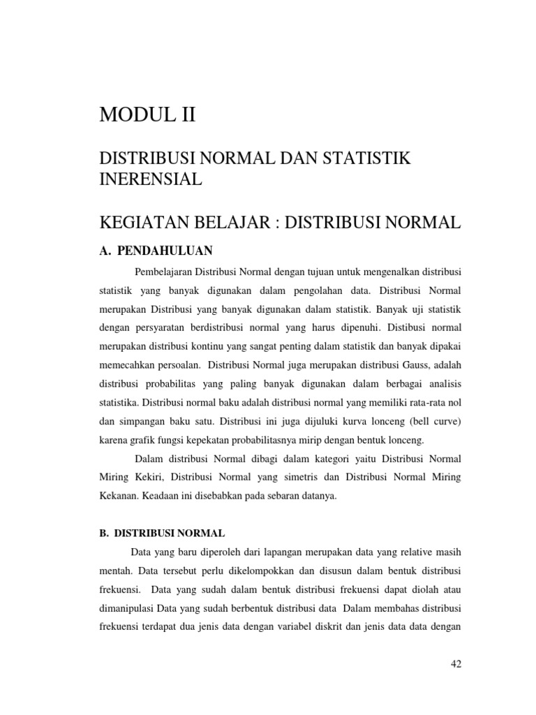 Distribusi Normal dalam Statistik Inversial | PDF