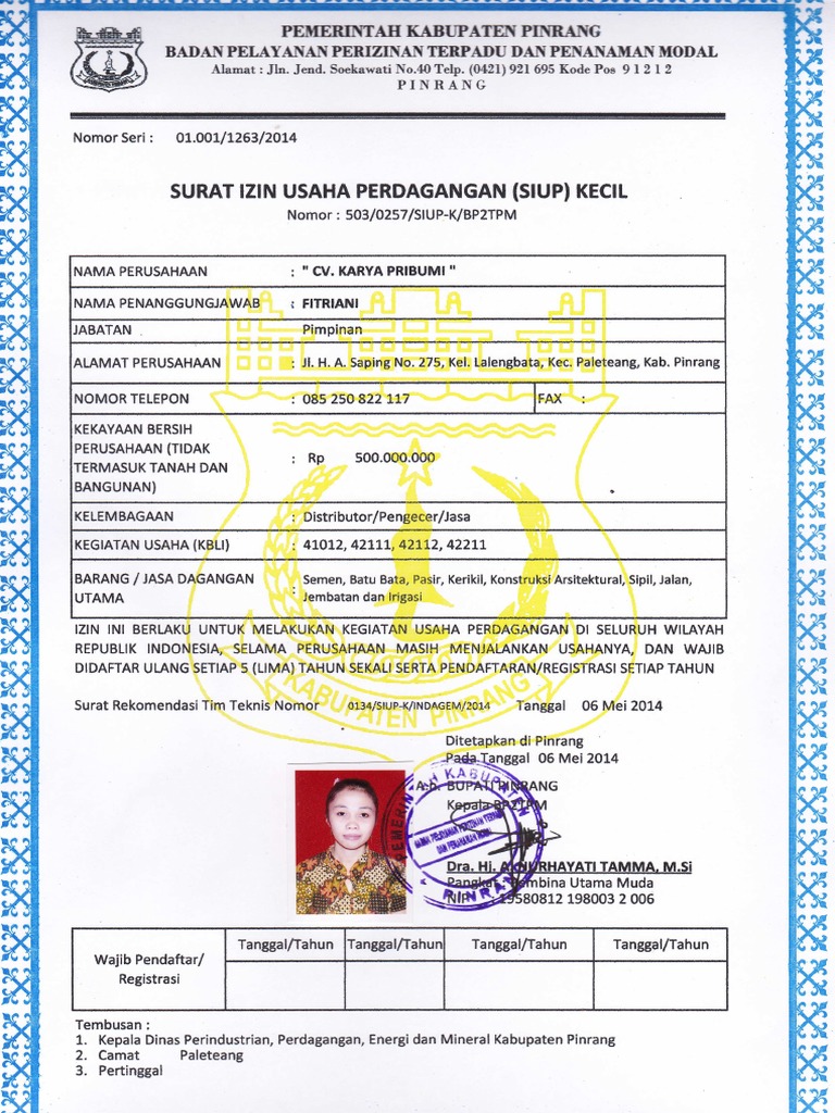 SIUP Konstruksi | PDF