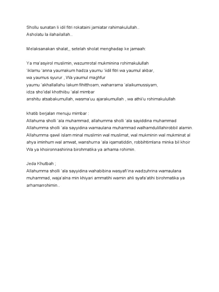 Bilal Idul Fitri | PDF | Religion & Spirituality