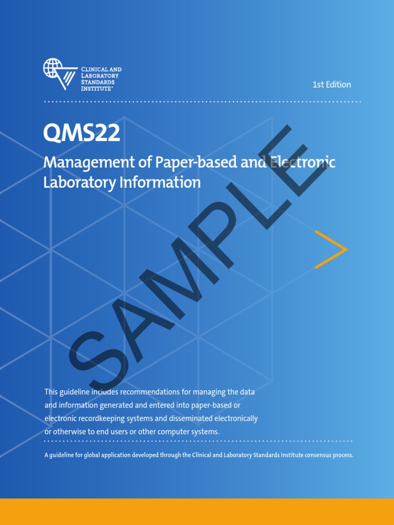 Sample: Management of Paper-Based and Electronic Laboratory Information ...