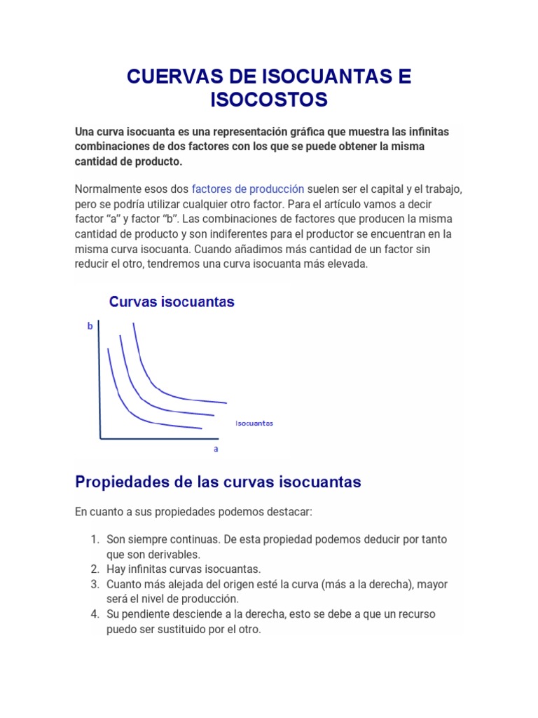 Curva Isocuanta | PDF | Ciencias económicas | Negocios económicos
