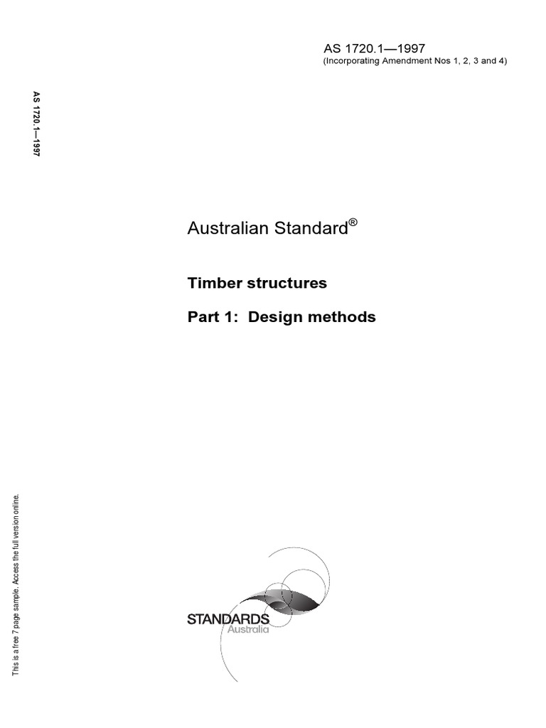 Australian Standard: Timber Structures Part 1: Design Methods | PDF ...